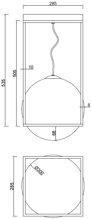Mantra Desigual, moderní stropní svítidlo 1xE27, černý kov/sklo, 53x29cm