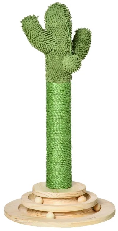 Škrabadlo pro kočky, vzhled kaktus, zelené, 60 cm D30-453