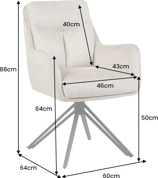 Designová otočná židle Brock béžový samet