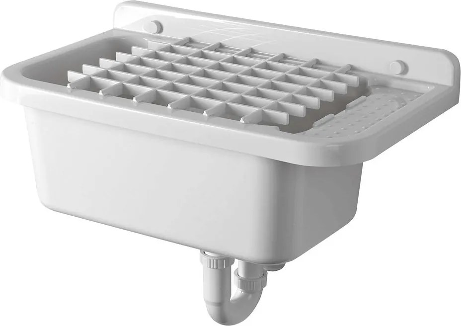 Aqualine Aqualine, Závěsná výlevka s odkládací plochou 60x34cm, plast, bílá, PI5060