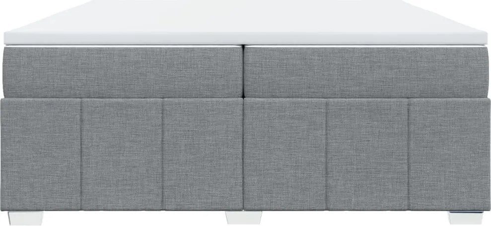 Box spring postel s matrací světle šedá 200 x 200 cm textil 3285498