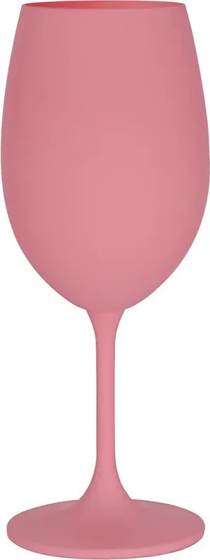 Růžová sklenice na víno 350 ml