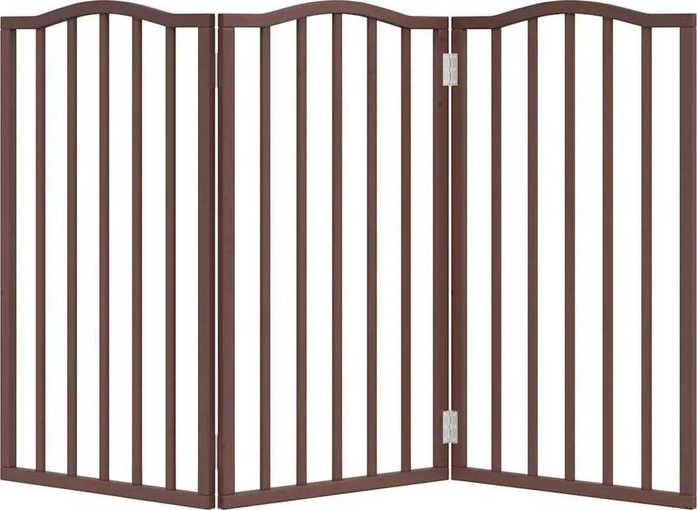 vidaXL Zábrana pro psy skládací 3 panely 150 cm topolové dřevo [352230] Barva: Černá