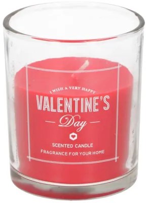Valentýnská svíčka ve skle