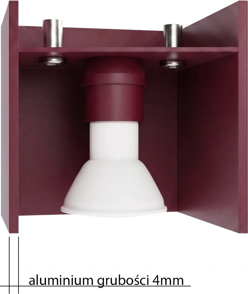 Sollux Lighting Nástěnné svítidlo QUAD 1 bordó