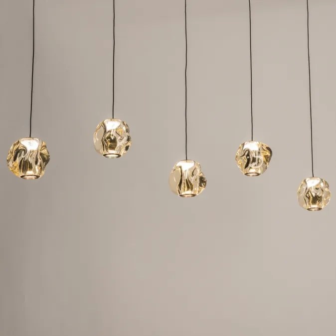 Závěsné LED svítidlo Benelux Organic Crystal Gold 5 Lineo