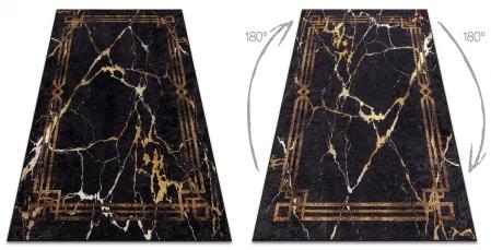 MIRO 51333.801 mycí kobereček Mramor, rám protiskluz černý / zlatý velikost 200x290 cm | krásné koberce cz