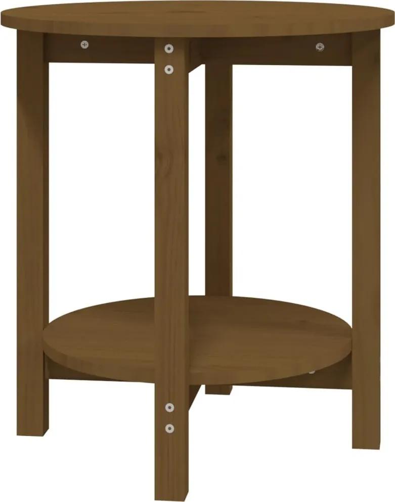 vidaXL Konferenční stolek Ø 55 x 60 cm masivní borové dřevo [822355] Barva: Černá