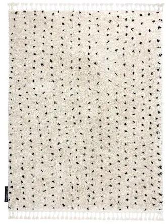 koberec BERBER SYLA B752 krémový s tečky střapce, Maroko Shaggy velikost 200x290 cm | krásné koberce cz