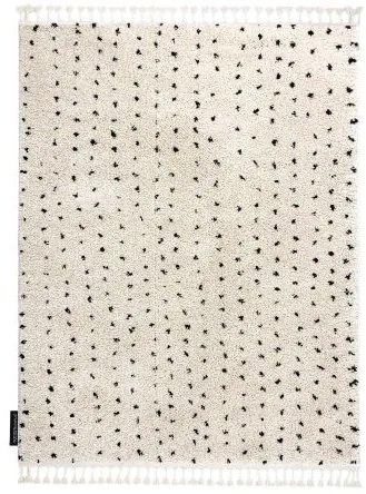 koberec BERBER SYLA B752 krémový s tečky střapce, Maroko Shaggy velikost 70x300 cm | krásné koberce cz