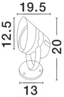 Venkovní LED lampa North 13 tmavě šedé