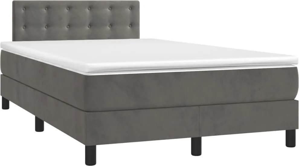 Box spring postel s matrací tmavě šedá 120 x 200 cm samet 3141534