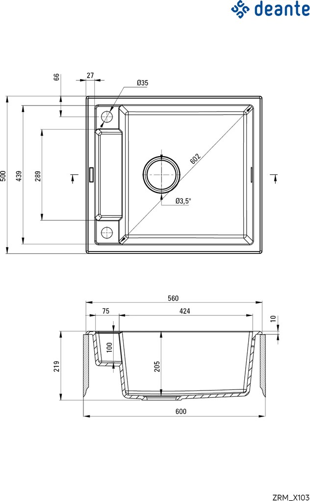 Deante Dřez Magnetic granit - ZRM G103 grafit metalic