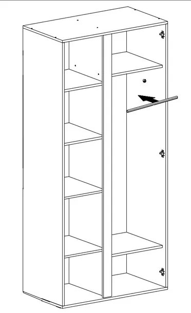 Dvoudveřová šatní skříň Hailee - béžová/dub olejovaný