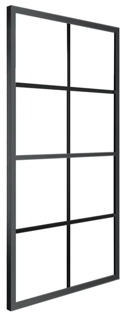 vidaXL Marketos Posuvné dveře hliník a ESG sklo s příslušenstvím 90 x 205 cm