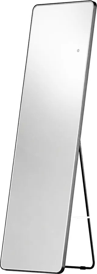 Mereo, Mereo Zrcadlo hranaté 500x1700 mm, LED osvětlení, závěsné i stojaté, černý rám, MER-CN188