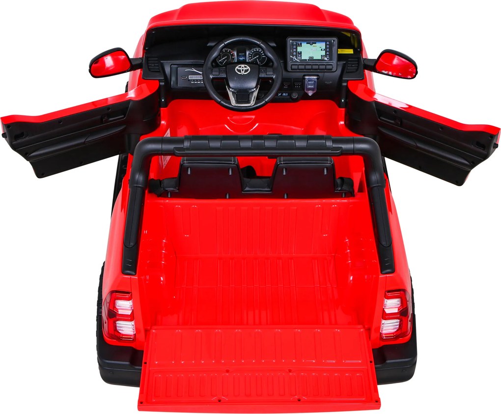 Ramiz Elektrické auto Toyota Hilux pro děti červené + pohon 4x4 + dálkové ovládání