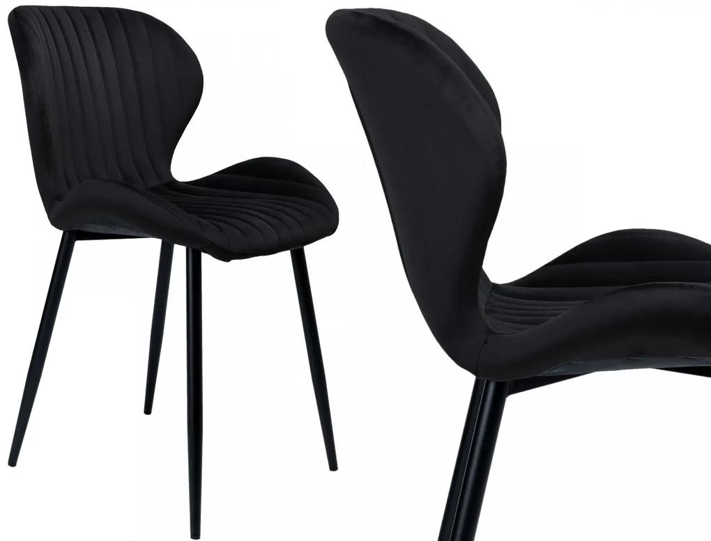 Designová židle Dallas samet černá