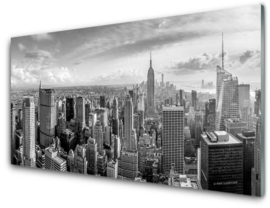 akrylový obraz Město Domy 140x70 cm