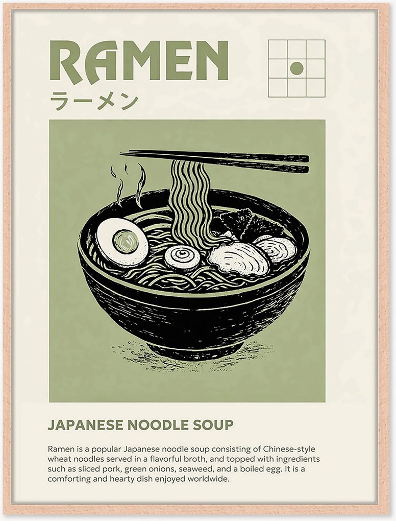 Ručně vyrobený zarámovaný digitální tisk Ramen