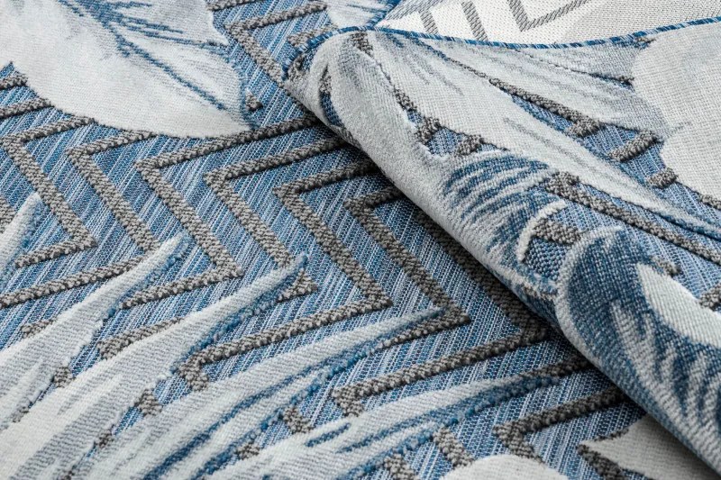 Dywany Łuszczów, Kusový koberec Botanic 65242 Feathers navy – na ven i na doma, 176x270, modrá, chodba / předsíň