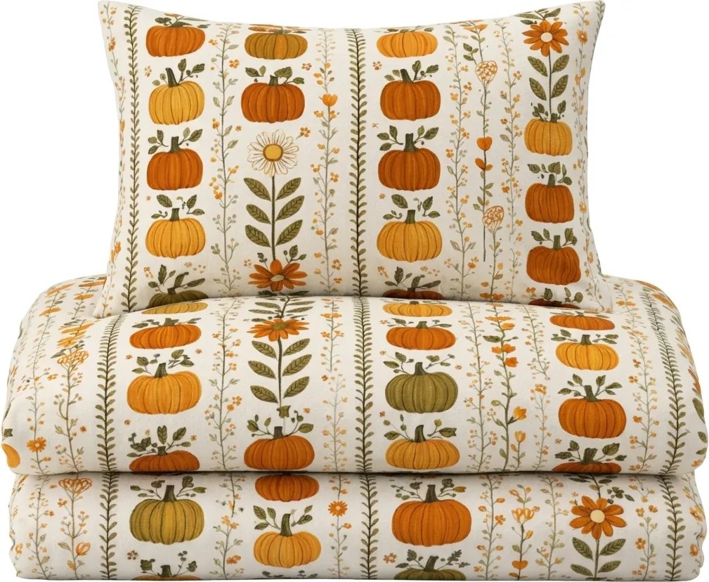 Flanelové povlečení PUMPKIN LINES barevné Rozměr povlečení: 70 x 90 cm | 140 x 200 cm