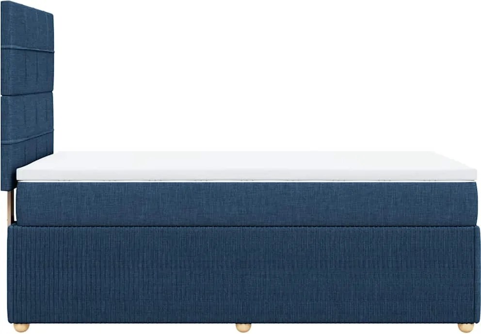 Box spring postel s matrací modrá 80x200 cm textil 3294189