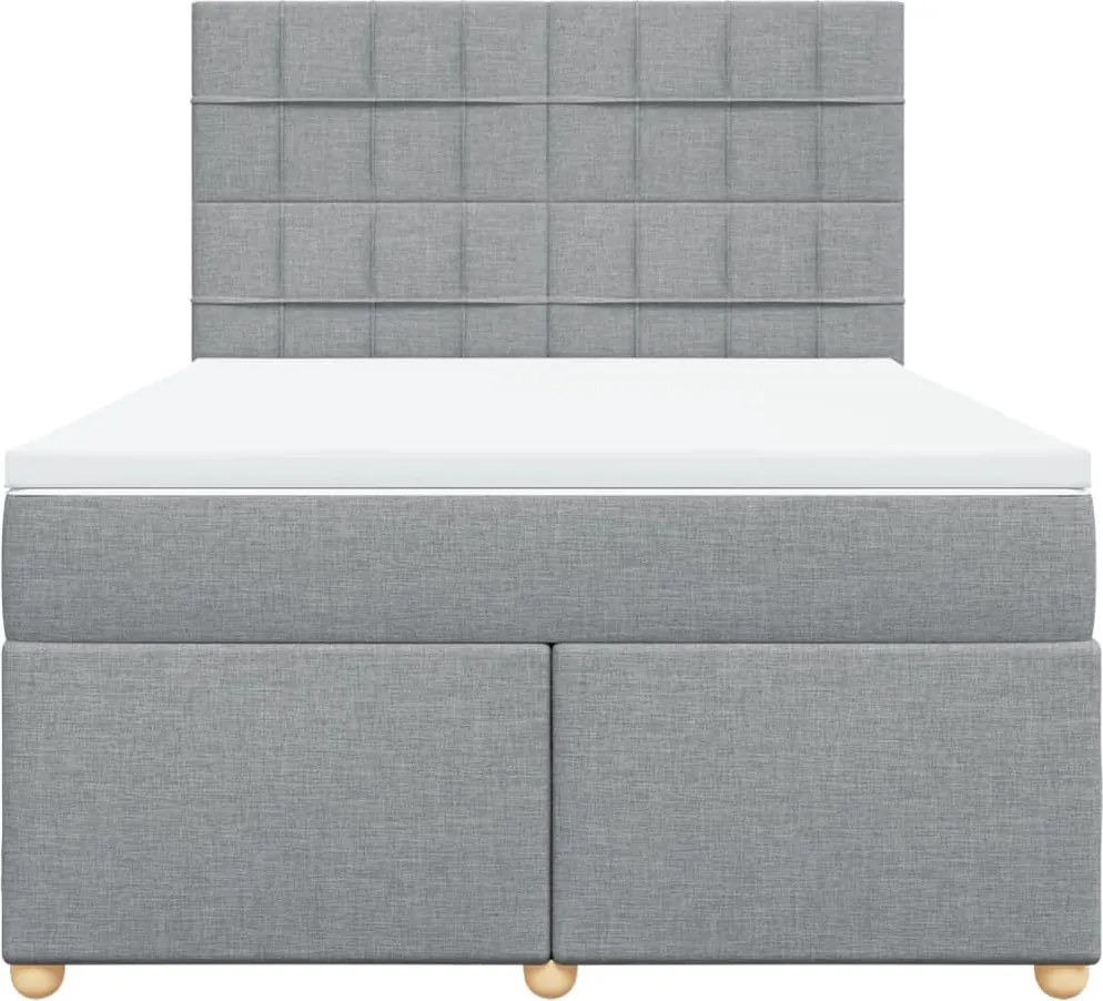Box spring postel s matrací světle šedá 160 x 200 cm textil 3293631