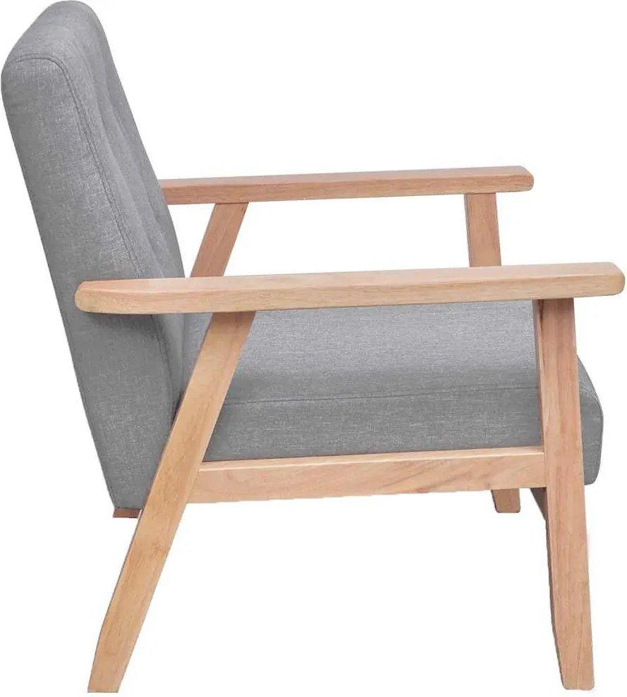 Křeslo světle šedé textil 242225