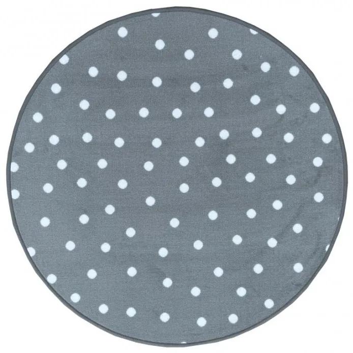 Dětský koberec Puntík šedý Kulatý průměr 57 cm