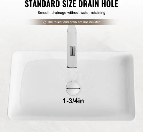 Moderní keramické umyvadlo 61 × 35,1 cm Koupelnová mísa na umyvadlo Bílá
