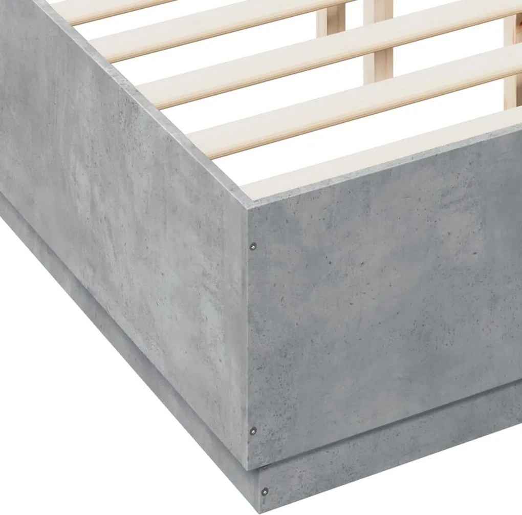 Rám postele betonově šedý 120 x 190 cm kompozitní dřevo 3209747