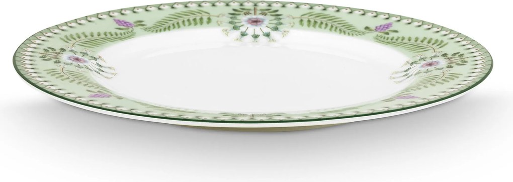 Pip Studio Lily & Lotus talíř Ø23cm, zelený (talíř tenkostěnného porcelánu)