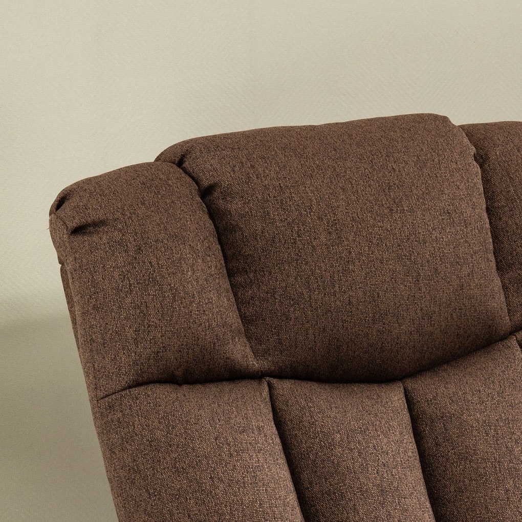 HOMCOM Elektrické televizní křeslo se stojanem Relaxační křeslo s dálkovým ovládáním s napájecím kabelem 58W Hnědá ocel Polyester 92 x 95 x 107 cm