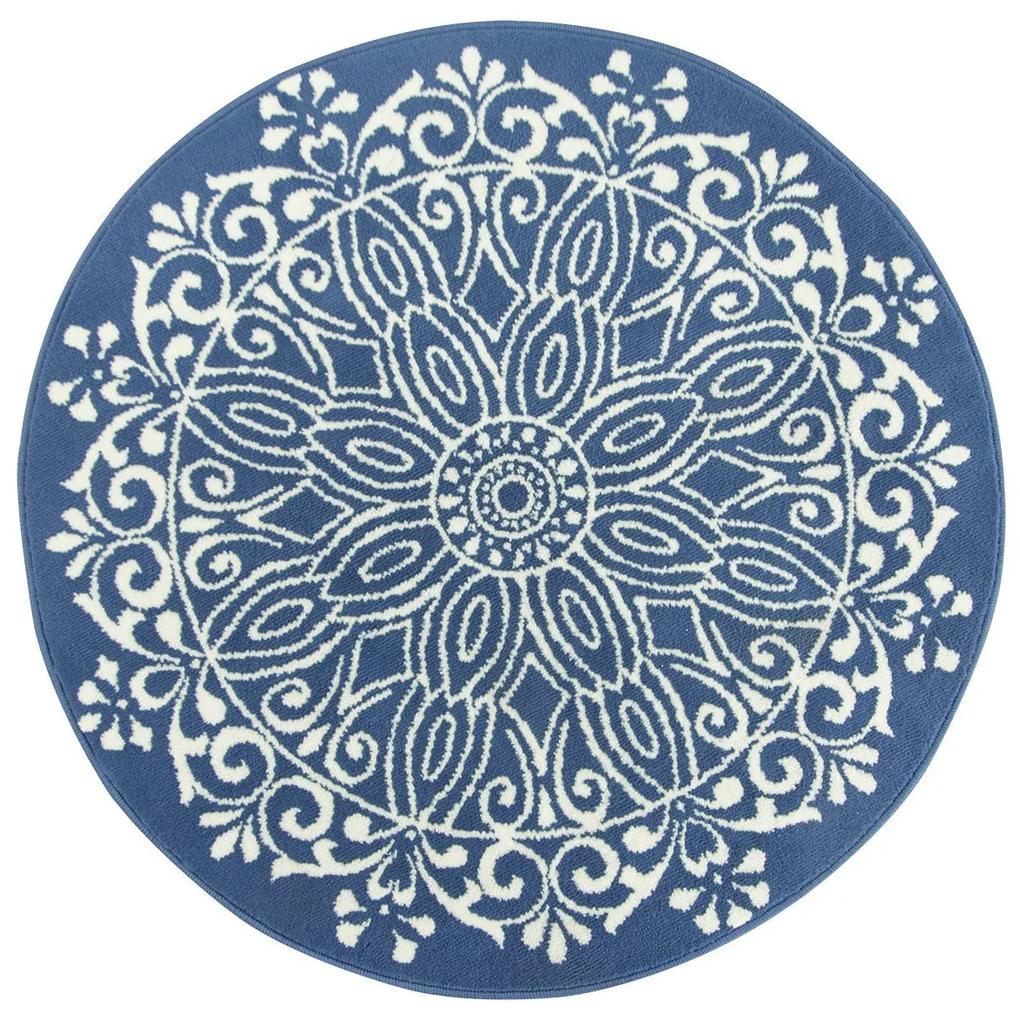 Kulatý koberec LUNA 503788/94955 modrý Rozměr: průměr 120 cm