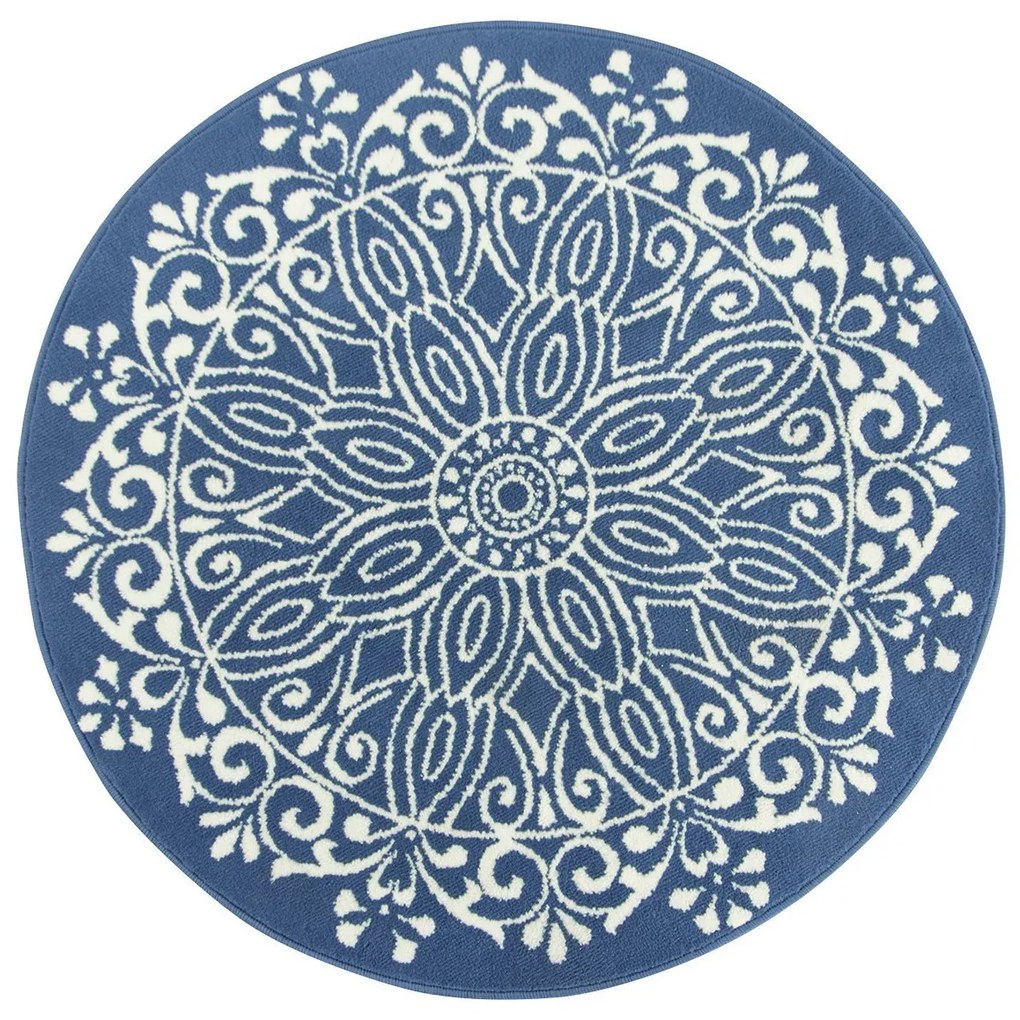 Kulatý koberec LUNA 503788/94955 modrý Rozměr: průměr 140 cm