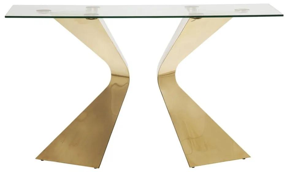 Konzolový stolek s nohami v barvě zlata Kare Design Gloria