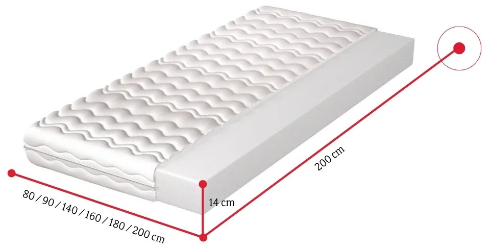 Pěnová matrace COMFORT 14 cm, 160 x 200 cm