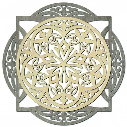 Dřevěný dekorativní obrázek s elegantním vzorem - mandala I SENTOP PR0304