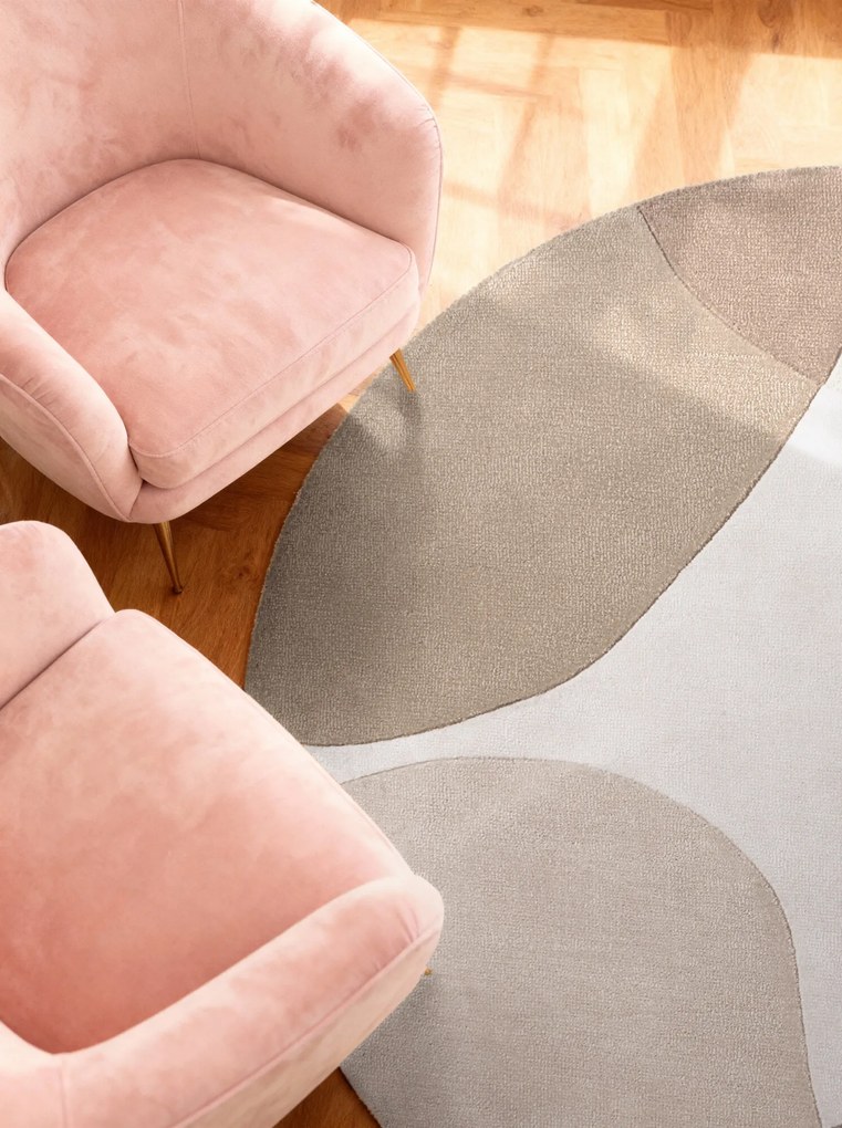 Ted Baker, Kusový koberec Ted Baker Hackney 106355 Beige kruh, 200x200, béžová, dětský pokoj