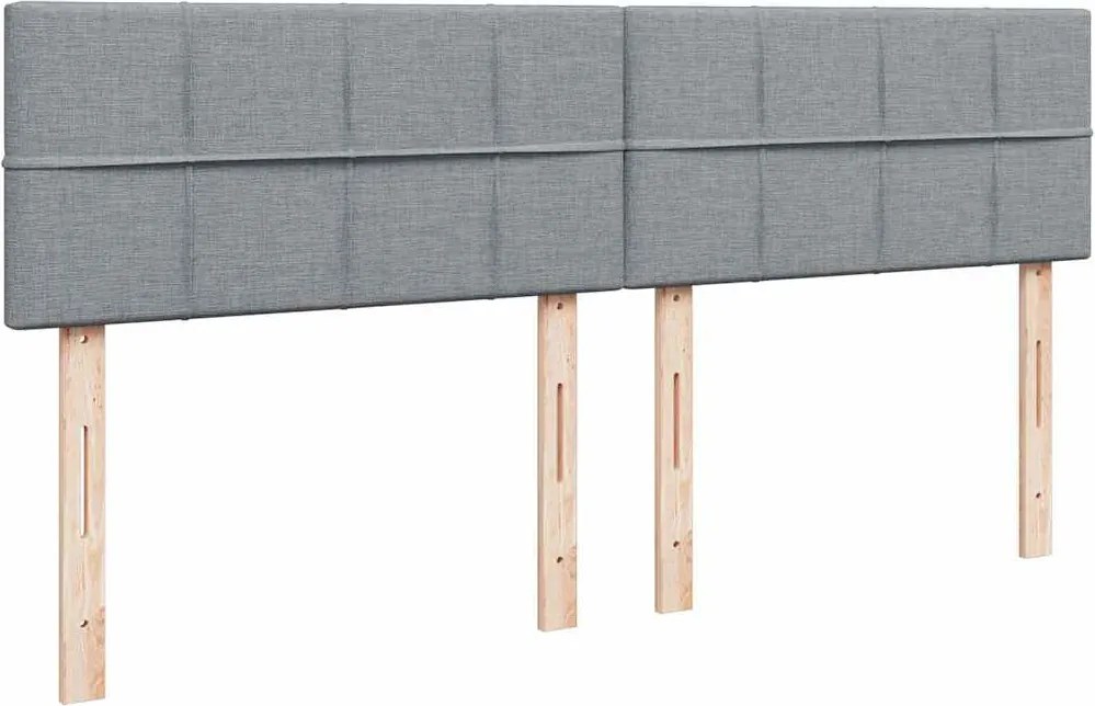 Box spring postel s matrací světle šedá 200 x 200 cm textil 3287563