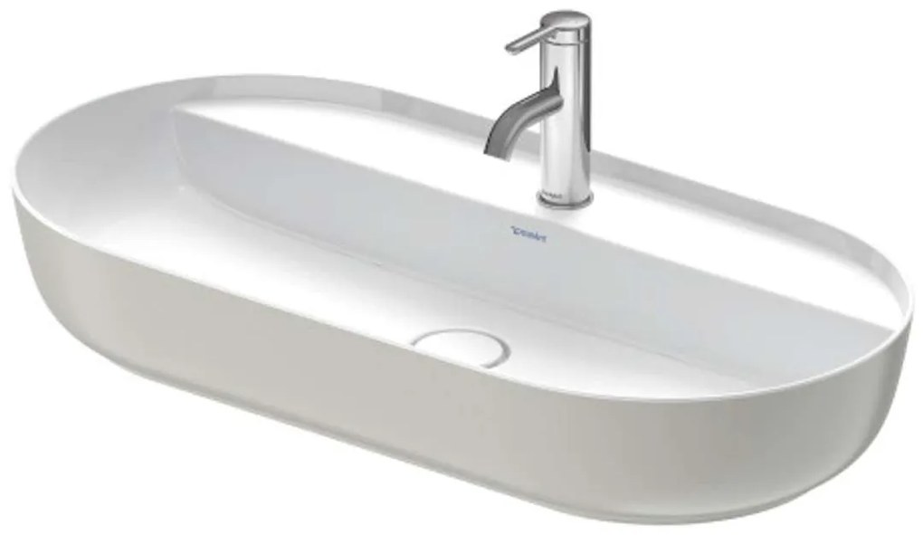 Duravit Luv - Umyvadlo na desku, 80x40 cm, bez přepadu, s otvorem pro baterii, bílá/matná šedá 0380802300
