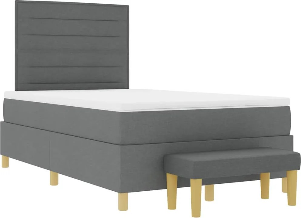 Postel s boxspringem s čelo Tmavě šedá 190 x 120 cm textil 3344206
