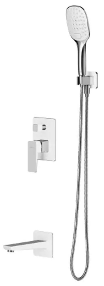 OMNIRES Parma - Vanová baterie pod omítku, 3-otvorová instalace, s tělesem, s příslušenstvím, chrom/bílá SYSPMW01CRB
