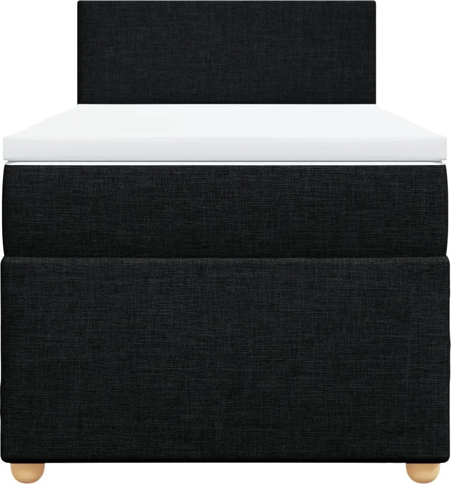 Box spring postel s matrací černá 90x200 cm textil 3288858
