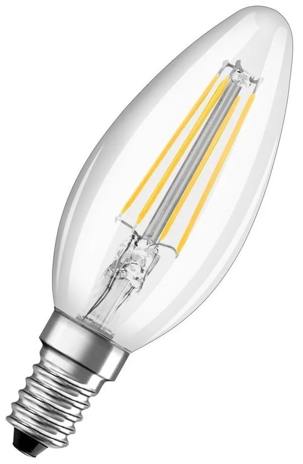 Průhledná LED malá žárovka E14 5,5 W CLASSIC B, teplá bílá
