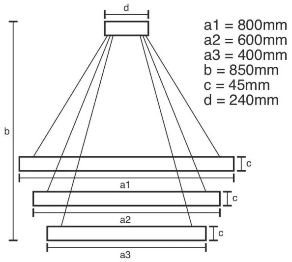 LED Stmívatelný lustr na lanku LED/220W/230V 3000-6500K + dálkové ovládání