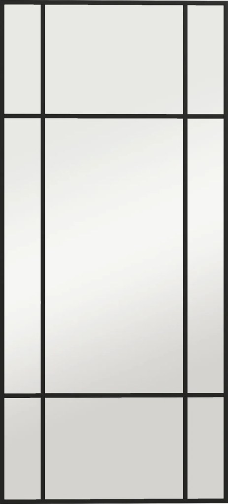 HOMCOM Nástěnné zrcadlo, dekorativní zrcadlo s kovovým rámem, černé pruhy, vrstvené sklo, 50Š x 2H x 110V cm