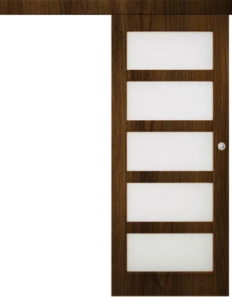 posuvné interiérové dveře na stěnu vasco doors BRAGA model 6 Průchozí rozměr: 70 x 197 cm, Orientace dveří: Levé dveře, Dekor: Buk jasmínový