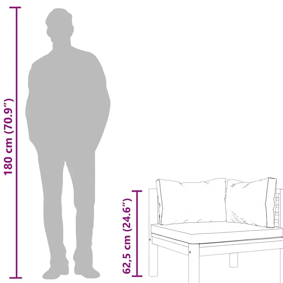 vidaXL Marketos Rohové pohovky 2 ks s tmavě šedými poduškami masivní akácie